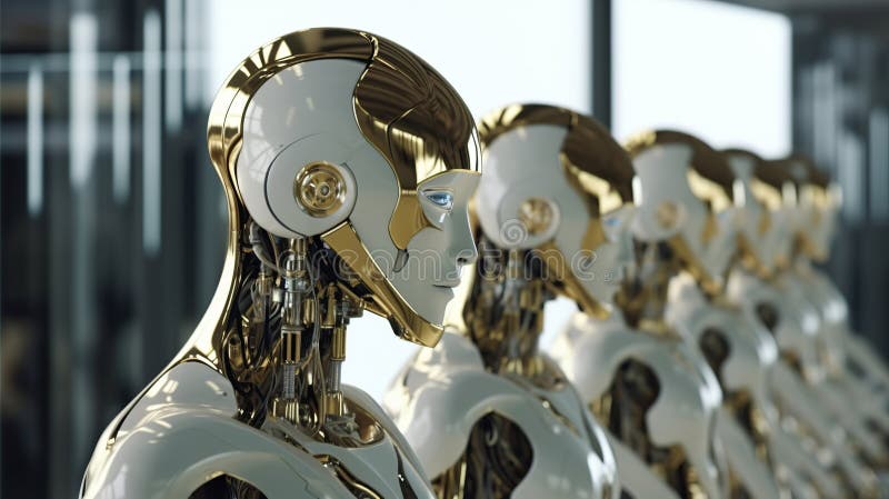 Bionic Human Robot Generative AI Stock Illustration - Illustration of ...