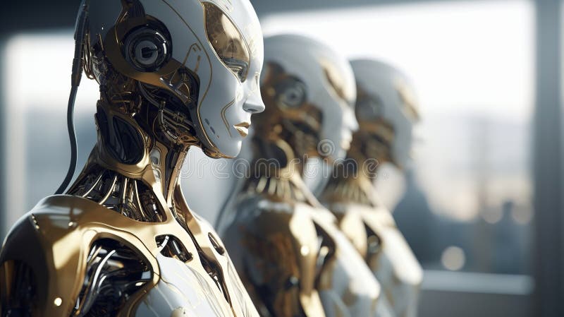 Bionic Human Robot Generative AI Stock Illustration - Illustration of ...