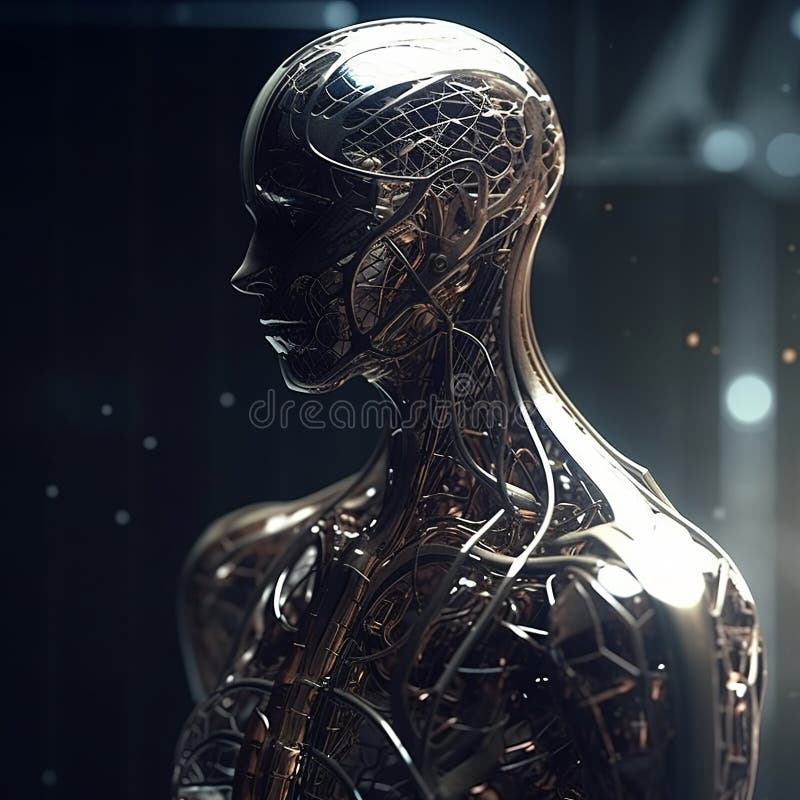 Bionic Human Robot Generative AI Stock Illustration - Illustration of ...