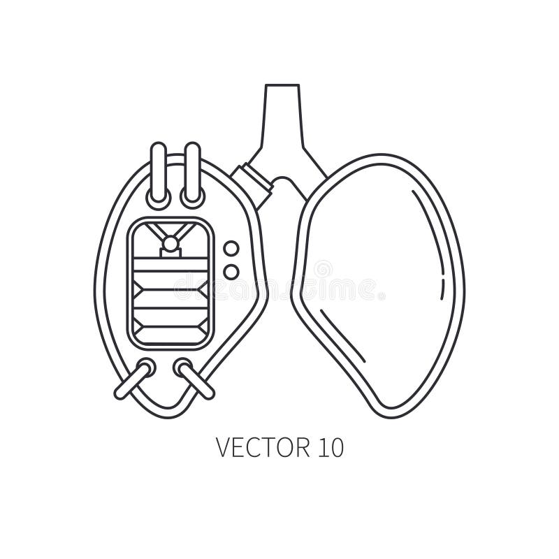 Bionic Lungs and Trachea Prosthesis Line Icon. Bionic Prosthesis ...