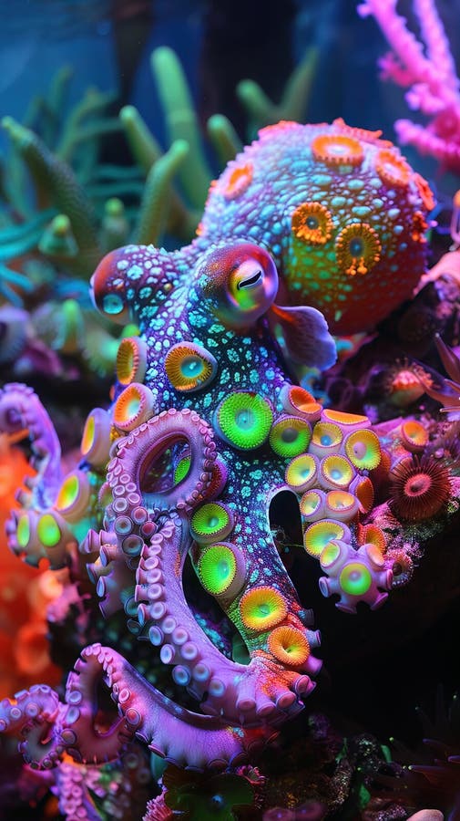 Bionic Octopuses with Camouflage Tech Blending into Neon Reef ...