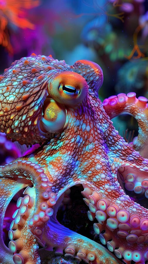 Bionic Octopuses with Camouflage Tech Blending into Neon Reef ...