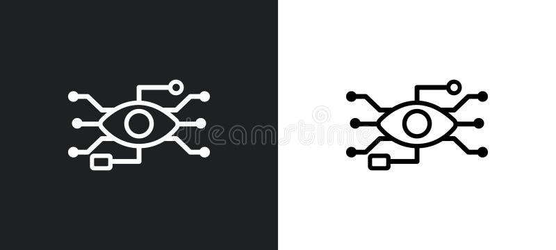 Bionic Outline Icon in White and Black Colors. Bionic Flat Vector Icon ...