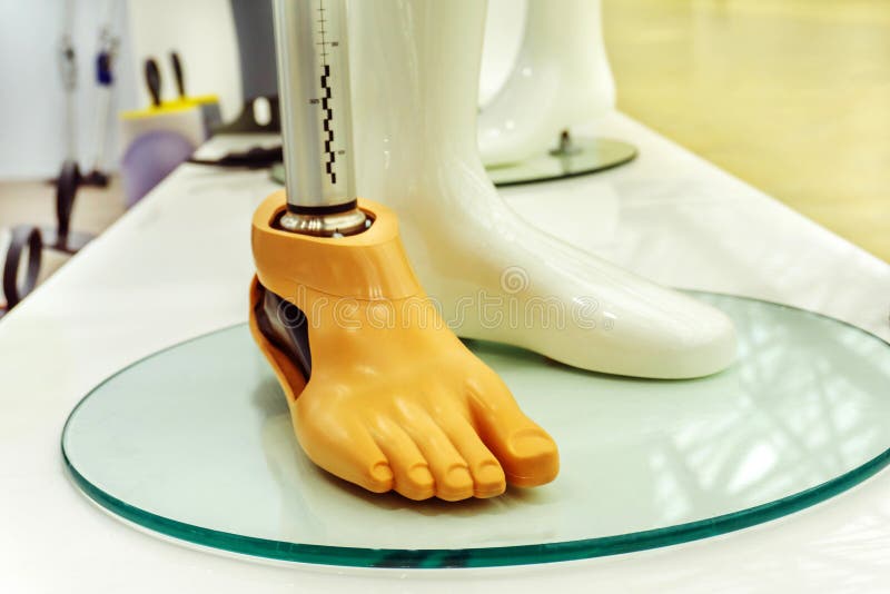 Bionic Prosthesis. Artificial Foot Made of Metal and High Strength ...