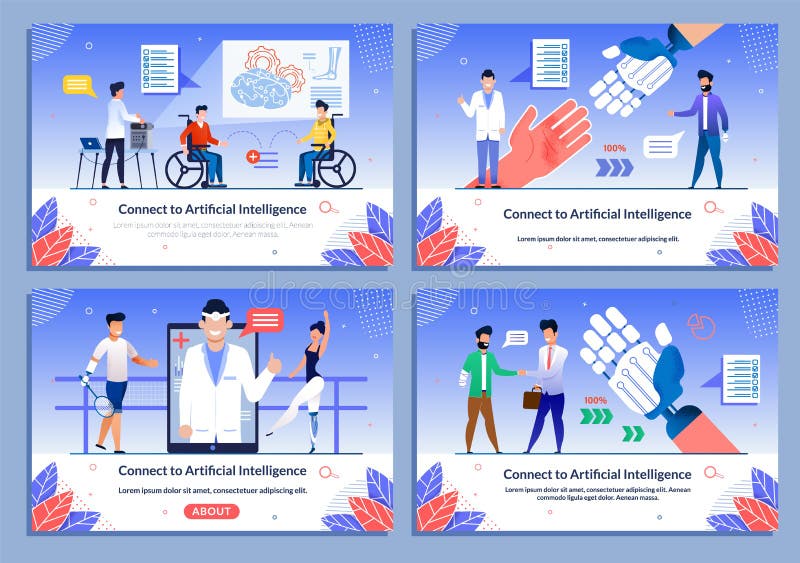 Bionic Prosthetic Limb for Disabled Banner Set Stock Vector ...