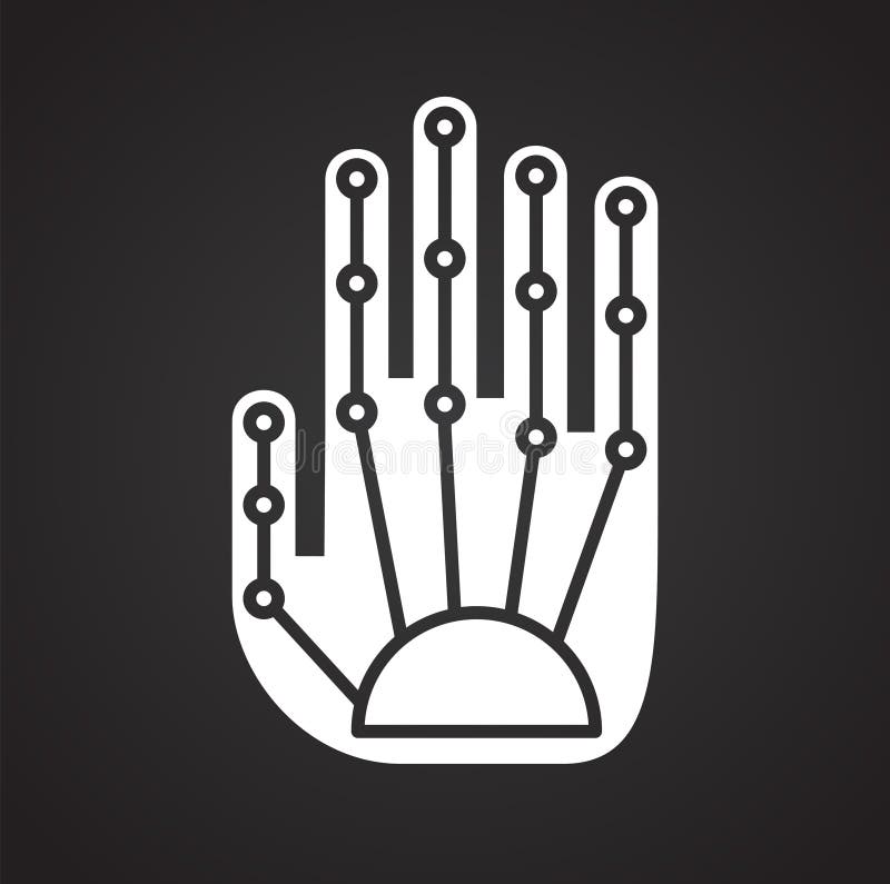 Bionic Prothesis Icon on Black Background for Graphic and Web Design ...