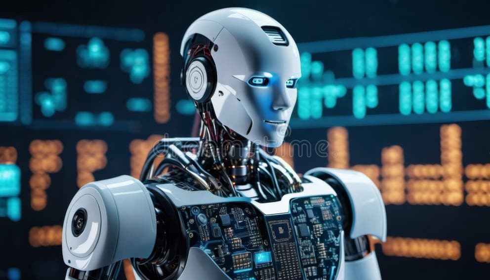 Bionic Robot Cyborg Close-up Future Technology. Generative Ai Stock ...