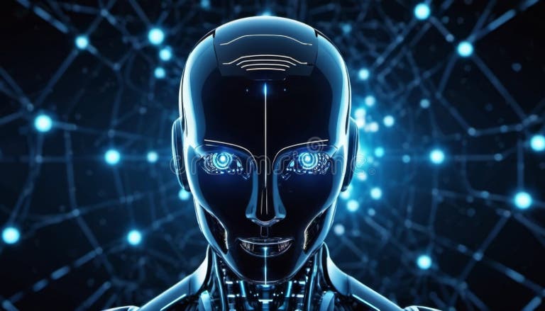 Bionic Robot Cyborg Close-up Future Technology. Generative Ai. AI Stock ...