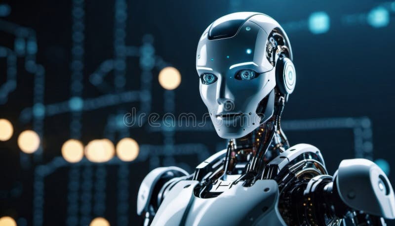 Eye of a Cyborg Close-up, Generative AI Stock Illustration ...