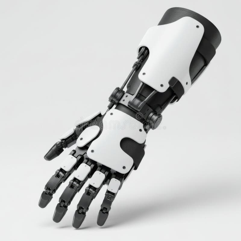 Bionic Robotic Arm Prosthetic Hand in White and Black Mechanical ...