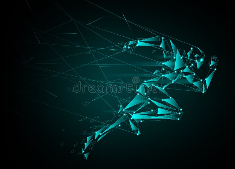 Bionic Runner - Digital Twin Stock Photo - Image of computerized, twin ...