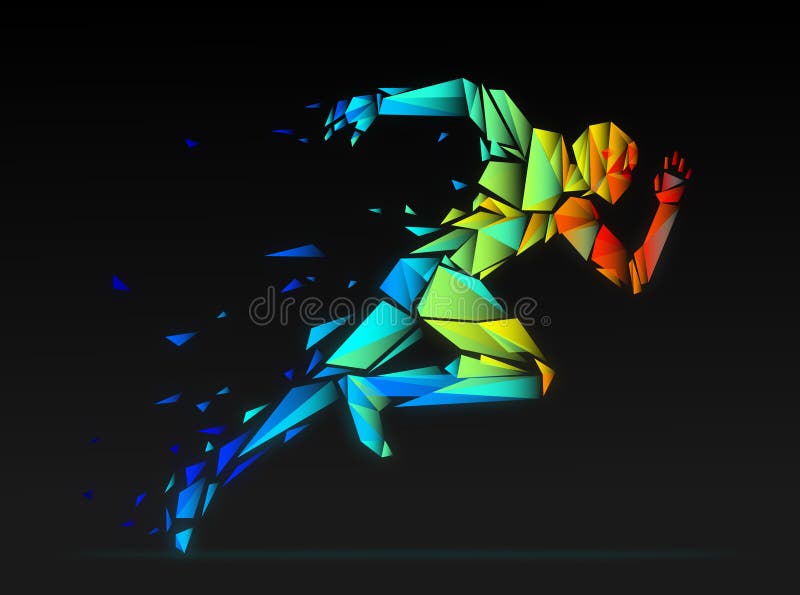 3D Digital Bionic Runner stock illustration. Illustration of ...