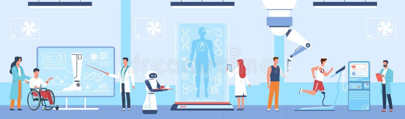 Cyborg with Prosthetic Spine Stock Illustration - Illustration of ...