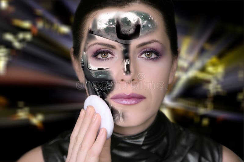 Bionic woman stock image. Image of board, head, green - 16724779