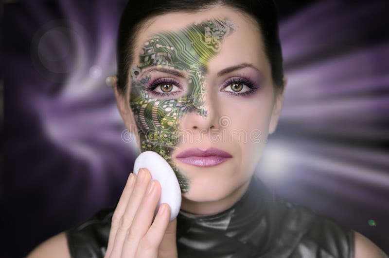 Bionic woman stock photo. Image of girl, future, chip - 16736948