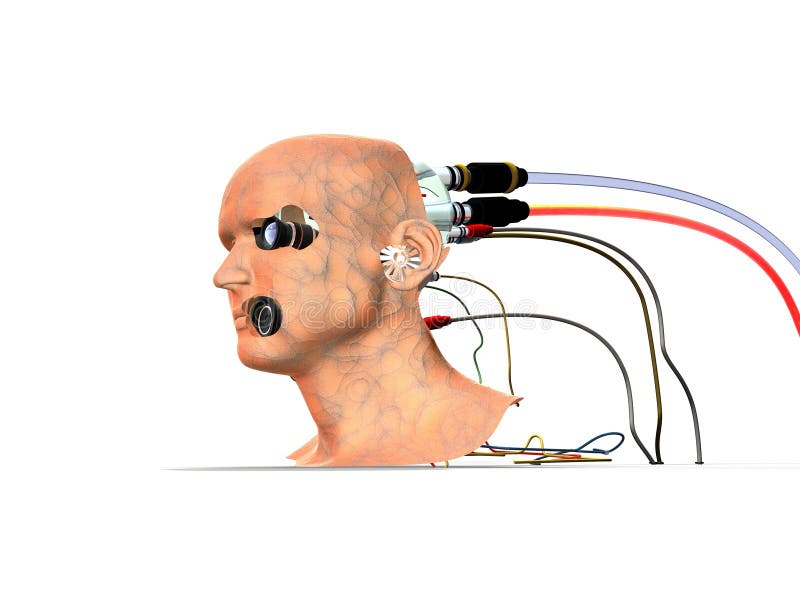 Bionic Head with Connections Stock Illustration - Illustration of ...