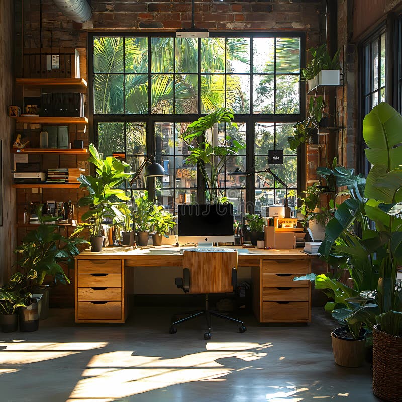 Biophilic Office Design stock image. Image of ecological - 375285095