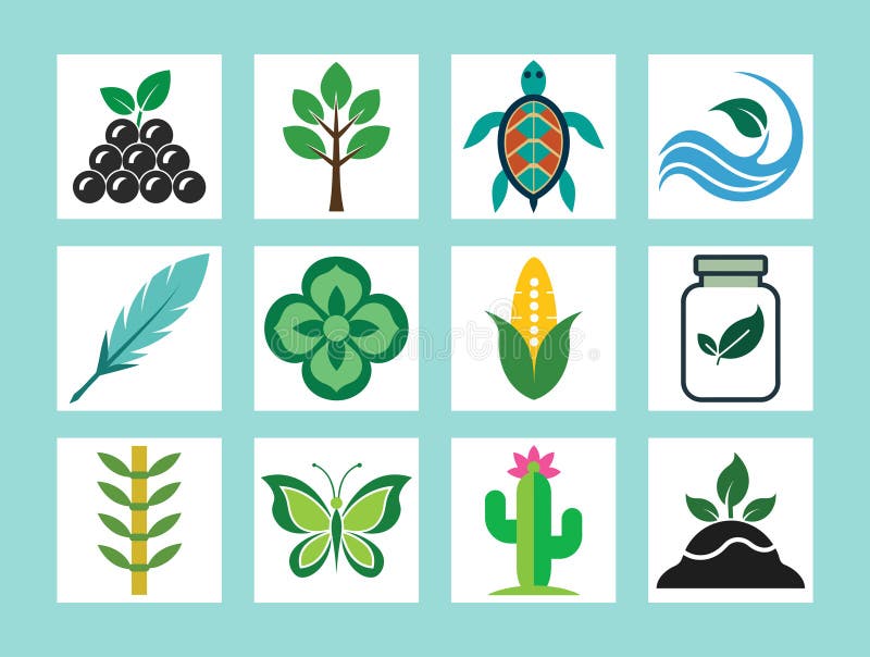 Bioplastic Vector Icon Bundle - Eco-Friendly Nature and Sustainability ...