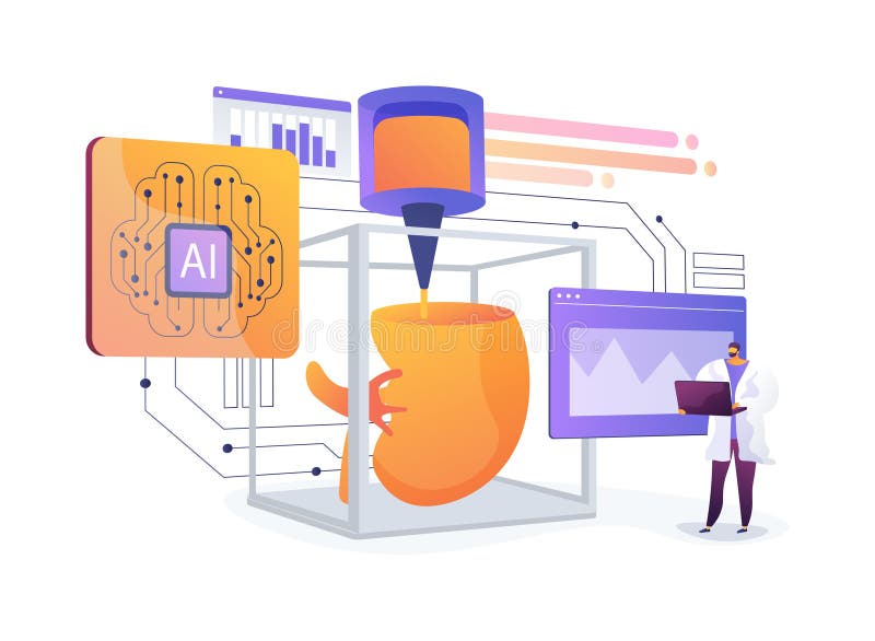 Bioprinting Tissue for Regenerative Medicine Abstract Concept Vector ...
