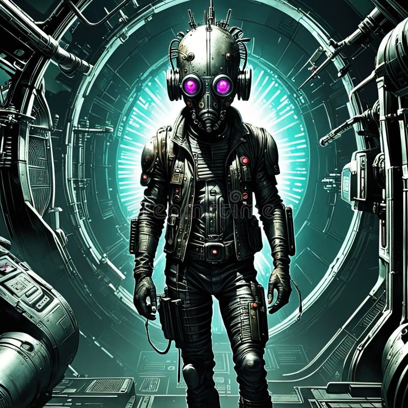 Biopunk, Cyber Steampunk Illustration Stock Illustration - Illustration ...