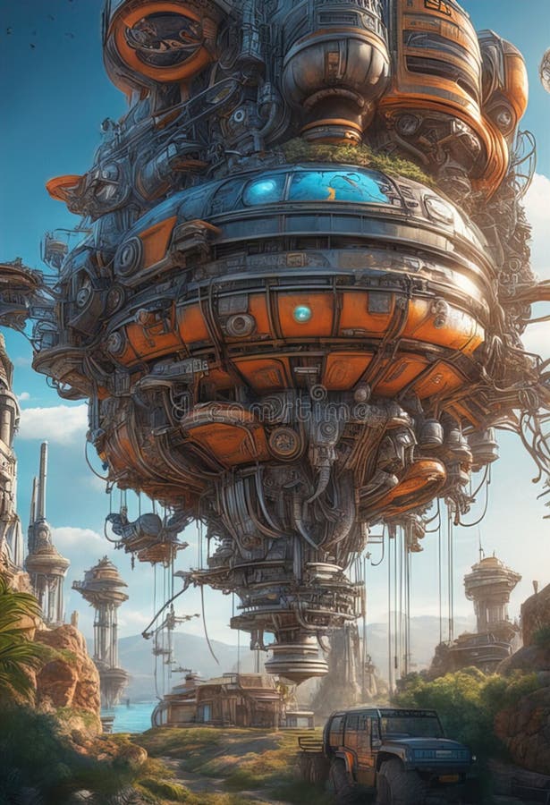 Biopunk, Cyber Steampunk Illustration Stock Illustration - Illustration ...