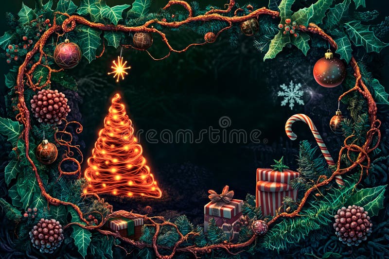 Biopunk Vine Oval Frame Featuring an Organic Design with a Glowing ...