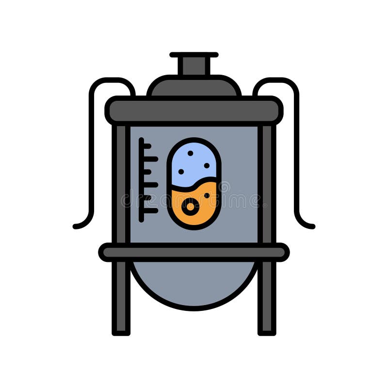 Bioreactor Color Line Icon. Stock Vector - Illustration of sketch ...
