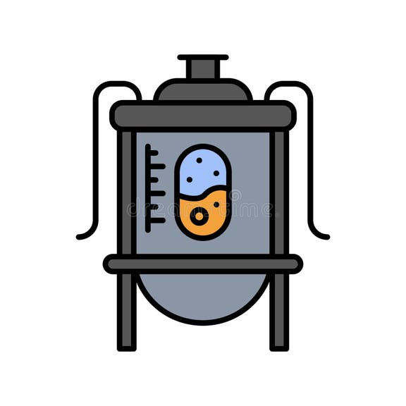 Bioreactor Color Line Icon. Stock Vector - Illustration of sketch ...