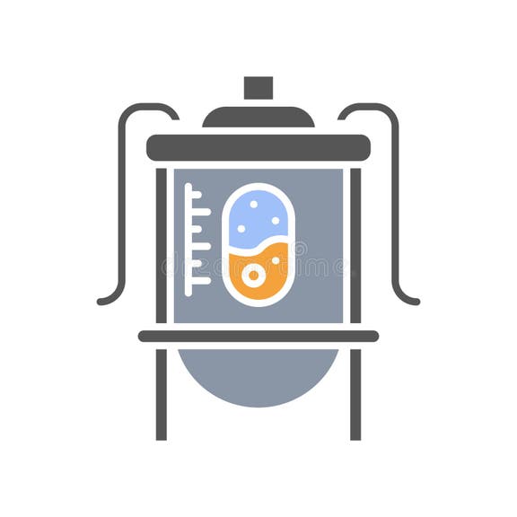Bioreactor flat icon. stock vector. Illustration of isolated - 358091100