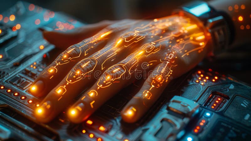 The Biorobot Arm is Pierced with Luminous Threads. a Delicate Marvel of ...