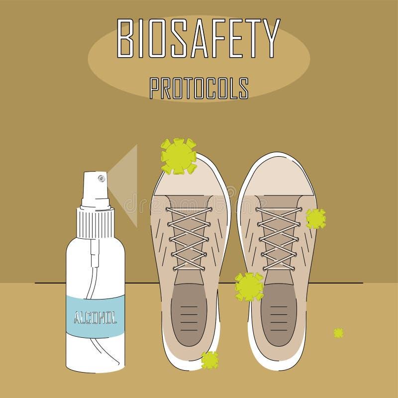 Biosafety protocols poster stock vector. Illustration of infection ...