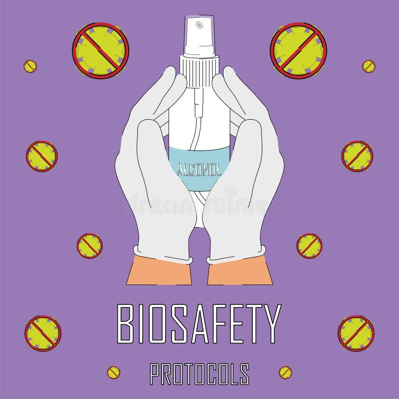 Biosafety protocols poster stock vector. Illustration of alcohol ...