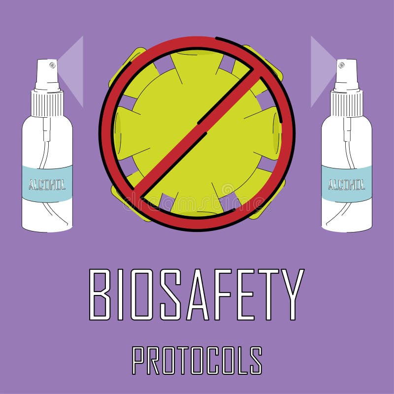 Biosafety protocols poster stock vector. Illustration of virus - 196429002