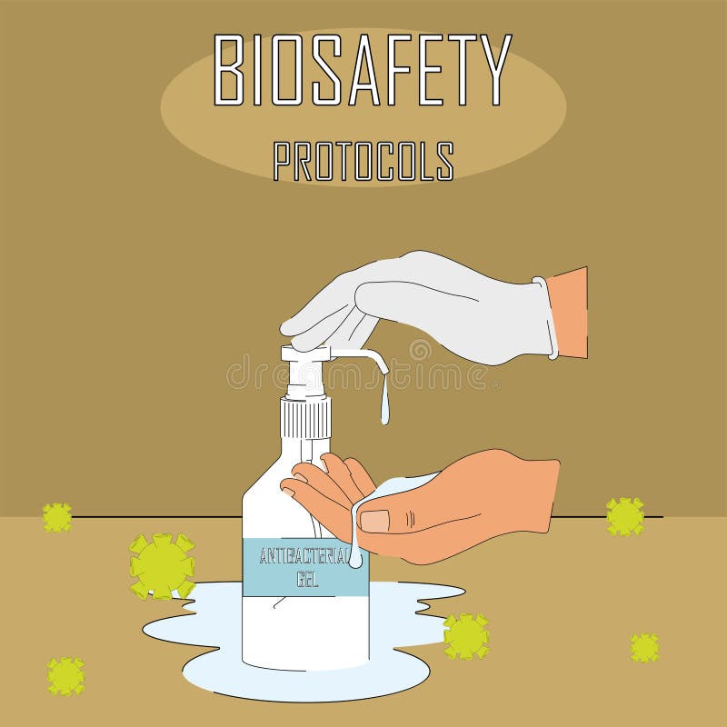 Biosafety protocols poster stock vector. Illustration of person - 196429713