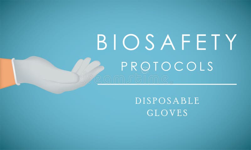 Biosafety protocols poster stock vector. Illustration of vector - 196427752