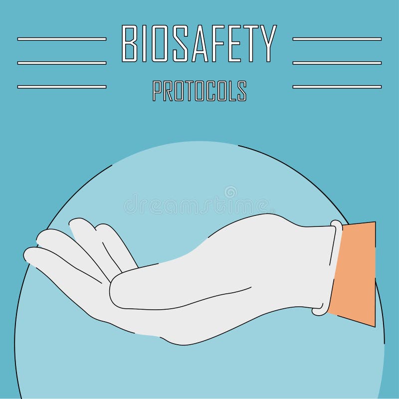 Biosafety protocols poster stock vector. Illustration of virus - 196428767