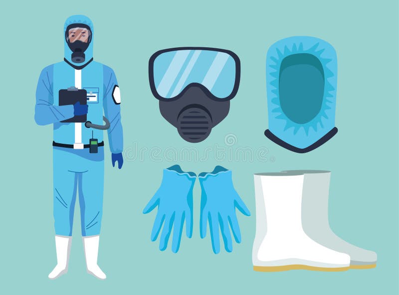 Biosafety Equipment Elements for Covid19 Protection Stock Vector ...
