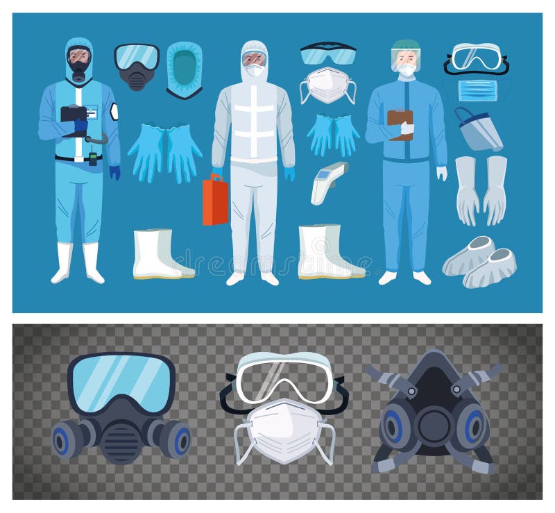 Biosafety Workers with Equipment Elements for Covid19 Protection Stock ...