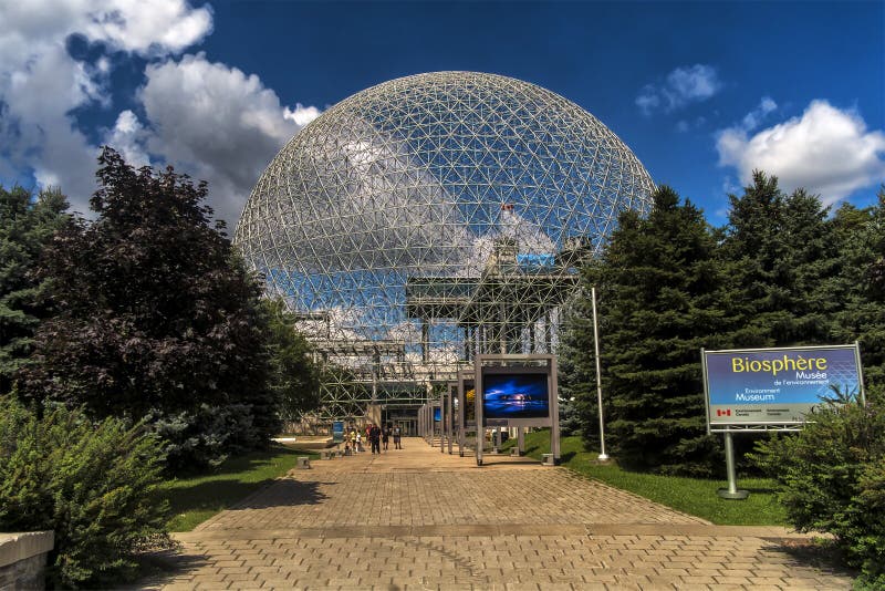 Biosfeer, Milieumuseum redactionele stock foto. Image of quebec - 50309593