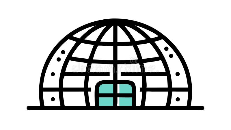 Biosphere Dome, Enclosed Ecosystem Facility Icon, Vector Design ...