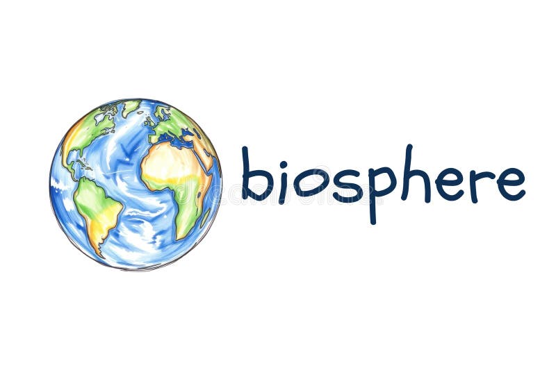 Biosphere Text Words Inscription on Green Eco Background Stock ...