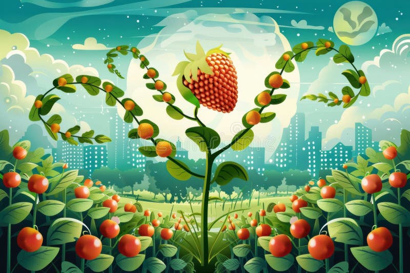 Biotech GMO Concept Showcasing Genetic Modifications in Plants Stock ...