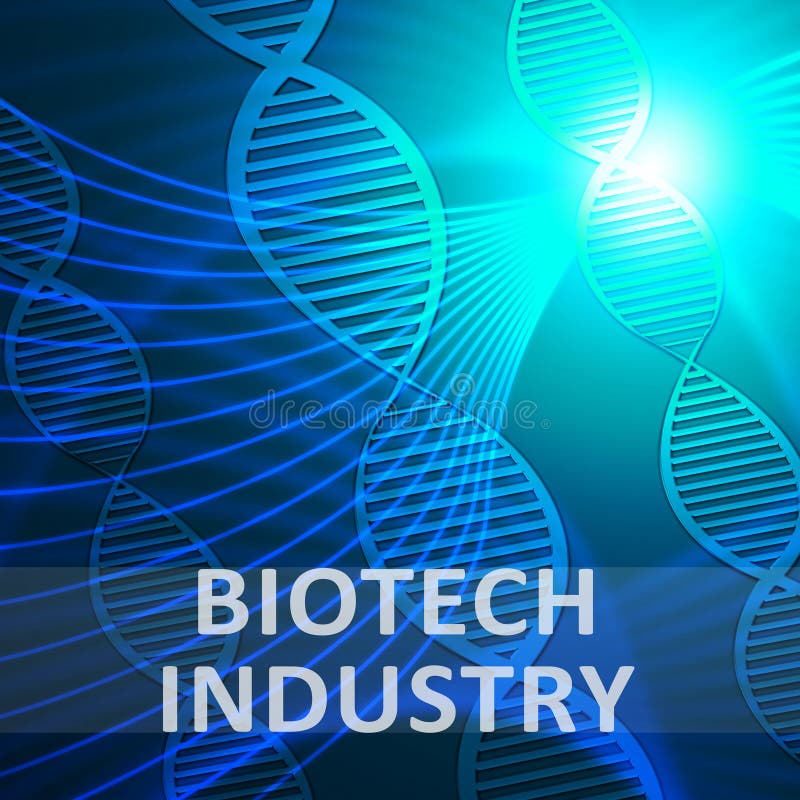 Biotech Industry Showing Genetic Sector 3d Illustration Stock ...