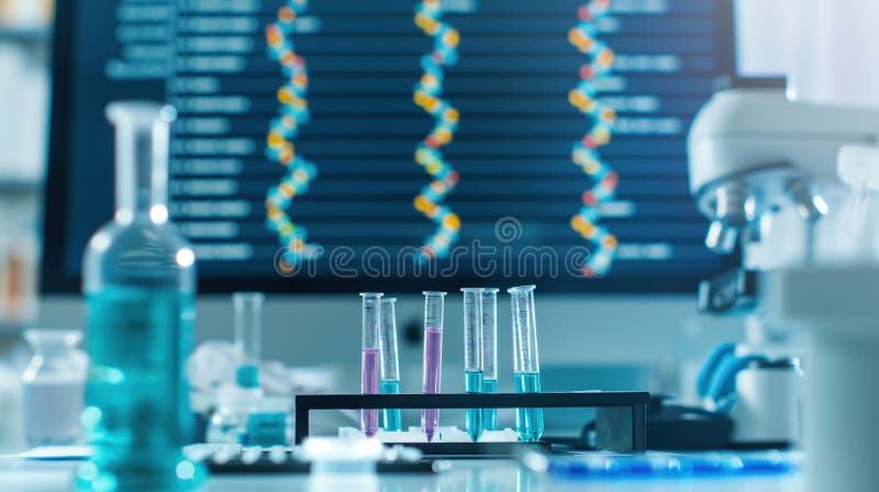 Biotech Lab with Scientists Analyzing Genetic Solutions, Genetic ...