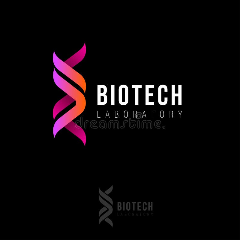 Biotech Laboratory Logo. DNA Logo As Two Ribbons. Biotech Logo Stock ...