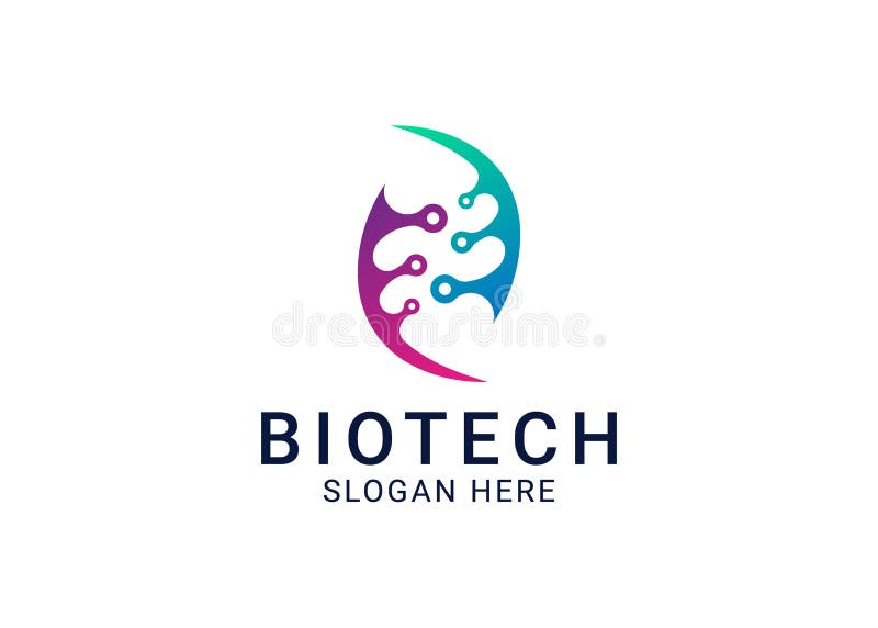 Biotech Logo Icon Vector Template Design with Dna Helix and Technology ...