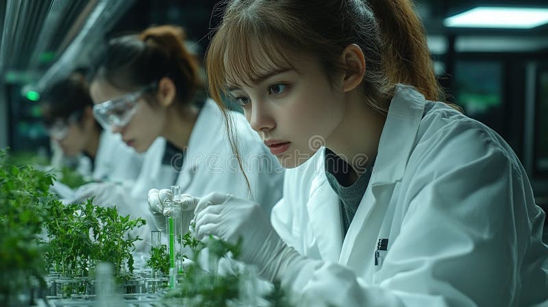 Biotech team in a lab stock photo. Image of solution - 340138096