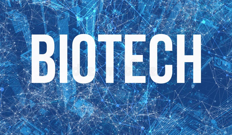 Biotech Theme with Abstract Cityscape Stock Photo - Image of urban ...