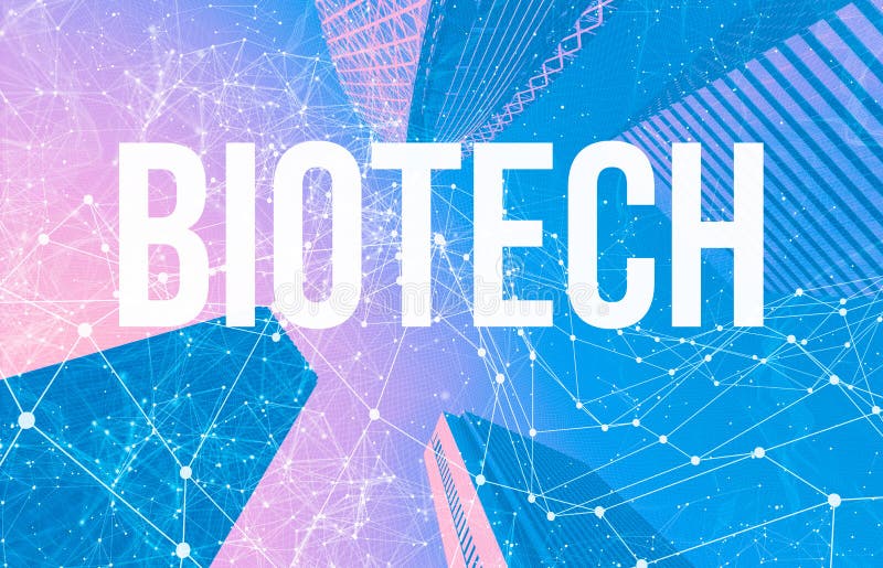 Biotech Theme With Abstract Network Lines Stock Illustration ...