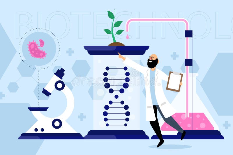 Biotechnology Concept Banner Header. Stock Vector - Illustration of ...